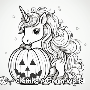 Unicorn Pumpkin Coloring Pages - Free & Printable!