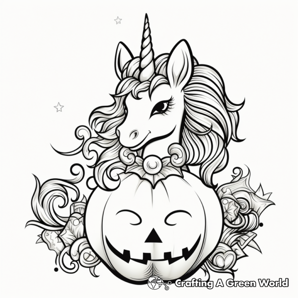 Unicorn Pumpkin Coloring Pages - Free & Printable!