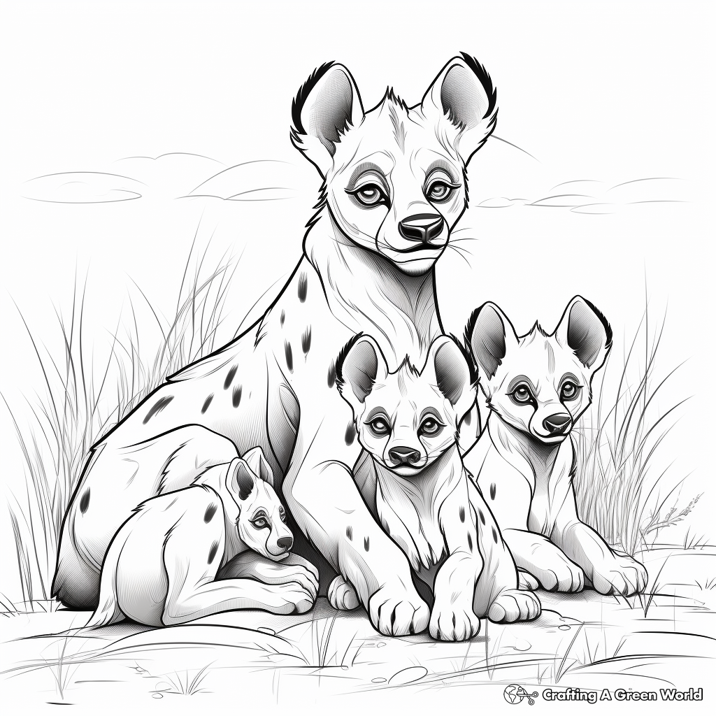 Hyena Coloring Pages Free Printable 