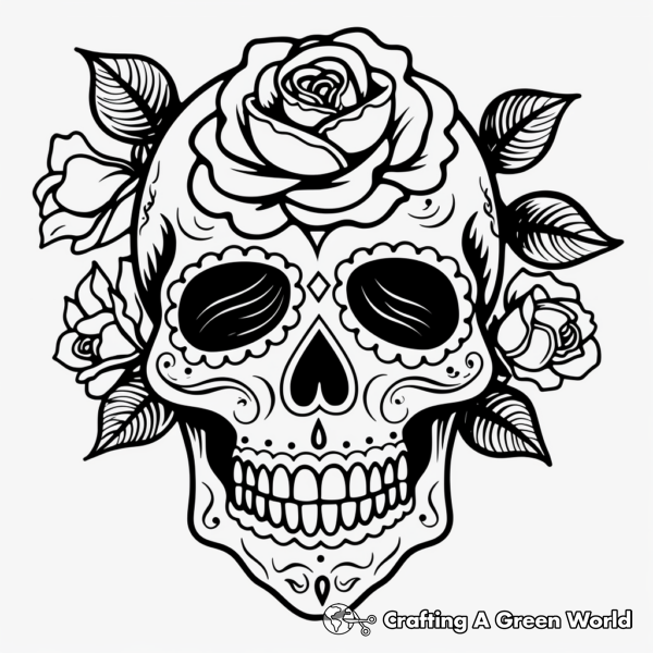Rose Skull Coloring Pages - Free & Printable!