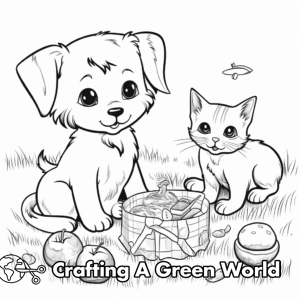 Puppy And Kitten Coloring Pages - Free & Printable!