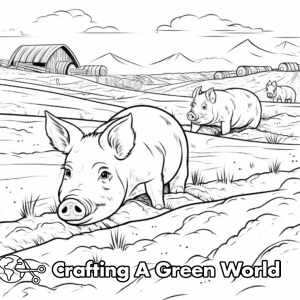 Pig In Mud Coloring Pages - Free & Printable!