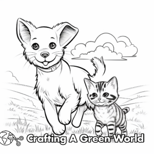 Puppy And Kitten Coloring Pages - Free & Printable!