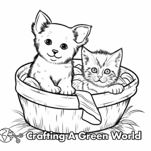 Puppy And Kitten Coloring Pages - Free & Printable!