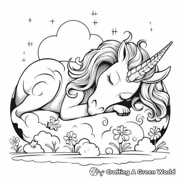 Sleeping Unicorn Coloring Pages - Free & Printable!