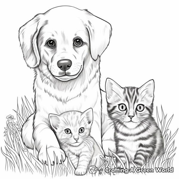 Puppy And Kitten Coloring Pages - Free & Printable!