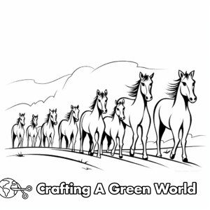 Herd Of Horses Coloring Pages - Free & Printable!