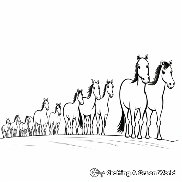 Herd Of Horses Coloring Pages - Free & Printable!