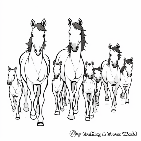Herd Of Horses Coloring Pages - Free & Printable!