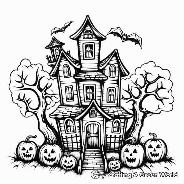 Haunted House Coloring Pages - Free & Printable!