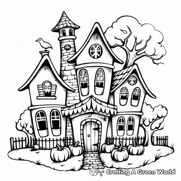 Haunted House Coloring Pages - Free & Printable!
