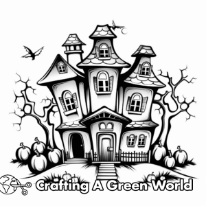 Haunted House Coloring Pages - Free & Printable!