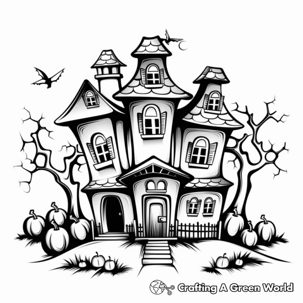 Haunted House Coloring Pages - Free & Printable!
