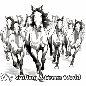 Herd Of Horses Coloring Pages - Free & Printable!