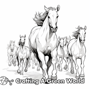 Herd Of Horses Coloring Pages - Free & Printable!