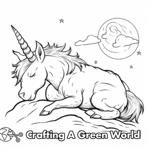 Sleeping Unicorn Coloring Pages - Free & Printable!