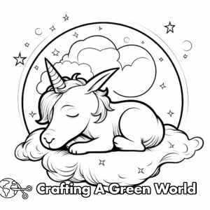 Sleeping Unicorn Coloring Pages - Free & Printable!