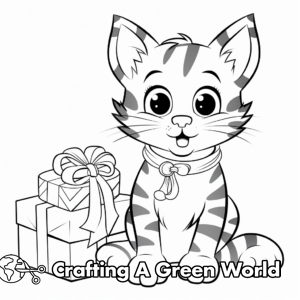 Christmas Cat Coloring Pages - Free & Printable!