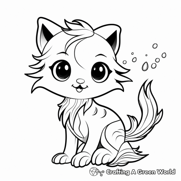 Mermaid Cat Coloring Pages - Free & Printable!