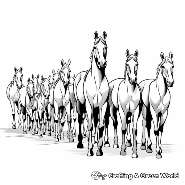 Herd Of Horses Coloring Pages - Free & Printable!