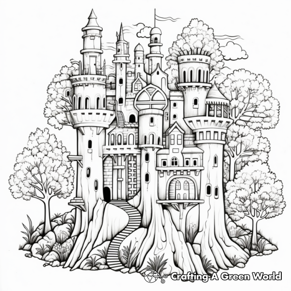 Unicorn Castle Coloring Pages - Free & Printable!