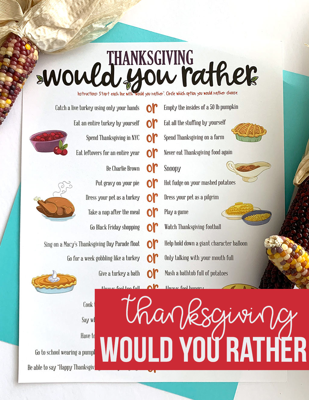 40 Free Thanksgiving Printables for Easy Holiday Decoration