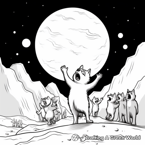 Wolf Howling At The Moon Coloring Pages - Free & Printable!