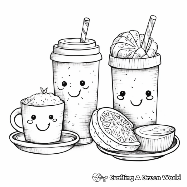 Cute Starbucks Food Coloring Pages - Free & Printable!