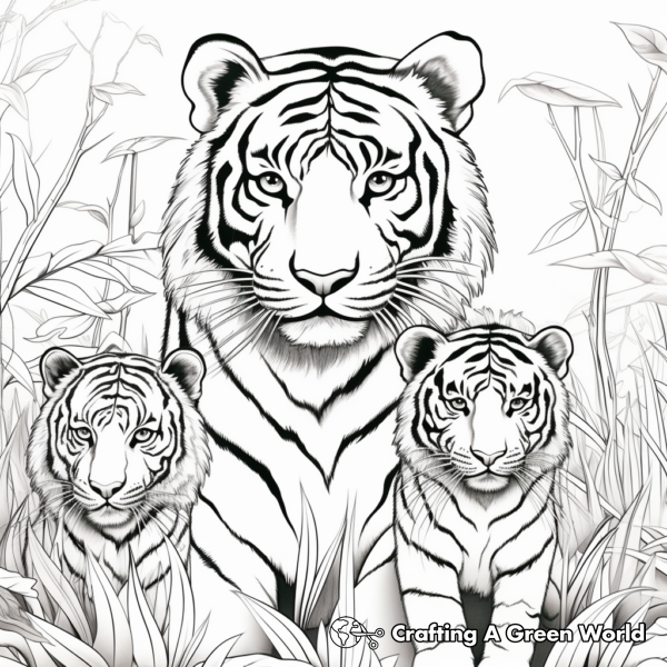 Tiger Family Coloring Pages - Free & Printable!