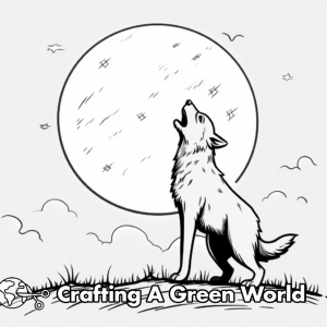 Wolf Howling At The Moon Coloring Pages - Free & Printable!