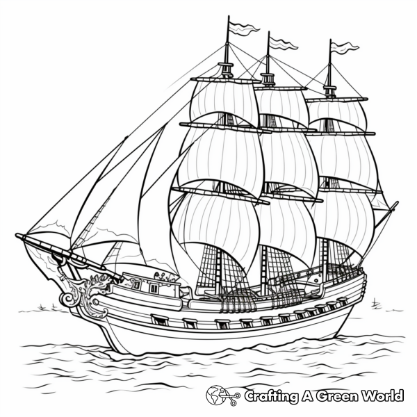 Pirate Ship Coloring Pages - Free & Printable!