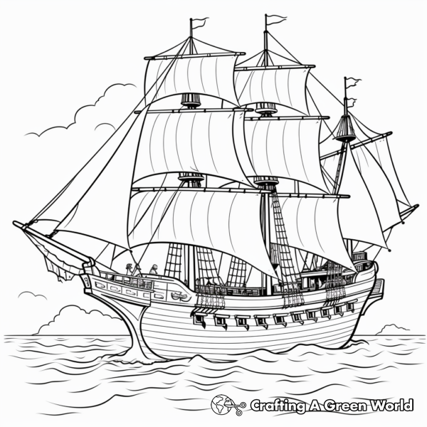 Pirate Ship Coloring Pages - Free & Printable!