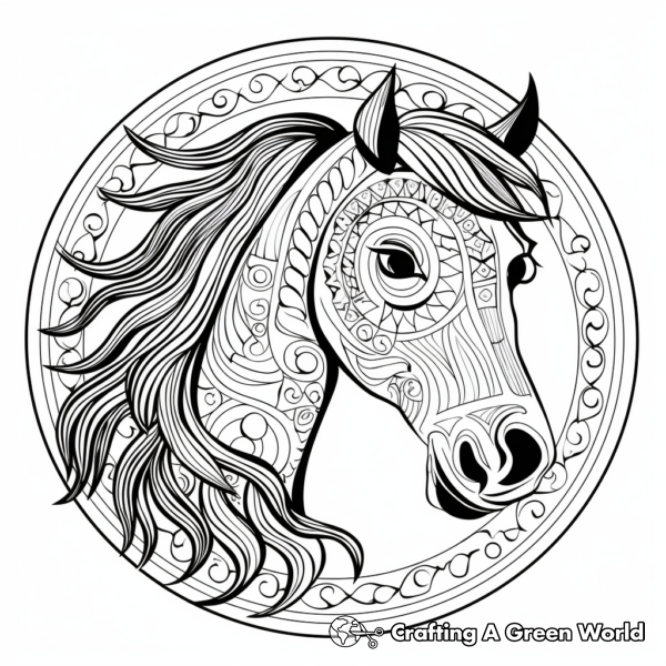 Horse Mandala Coloring Pages - Free & Printable!