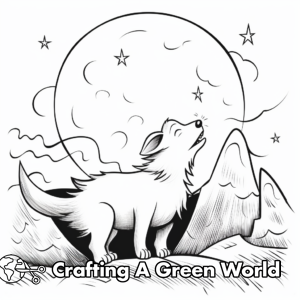 Wolf Howling At The Moon Coloring Pages - Free & Printable!