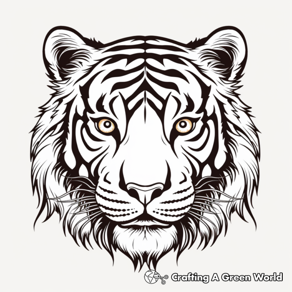 Tiger Face Coloring Pages - Free & Printable!