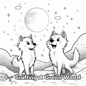 Wolf Howling At The Moon Coloring Pages - Free & Printable!