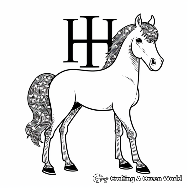 H Is For Horse Coloring Pages - Free & Printable!