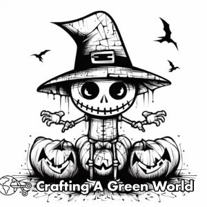 Pumpkin Scarecrow Coloring Pages - Free & Printable!