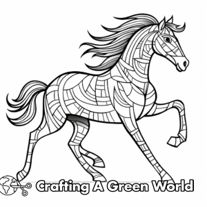 Running Horse Coloring Pages - Free & Printable!