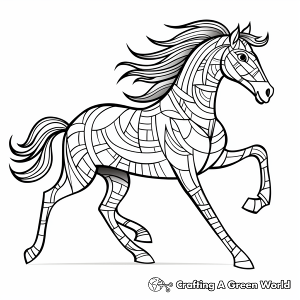 Running Horse Coloring Pages - Free & Printable!