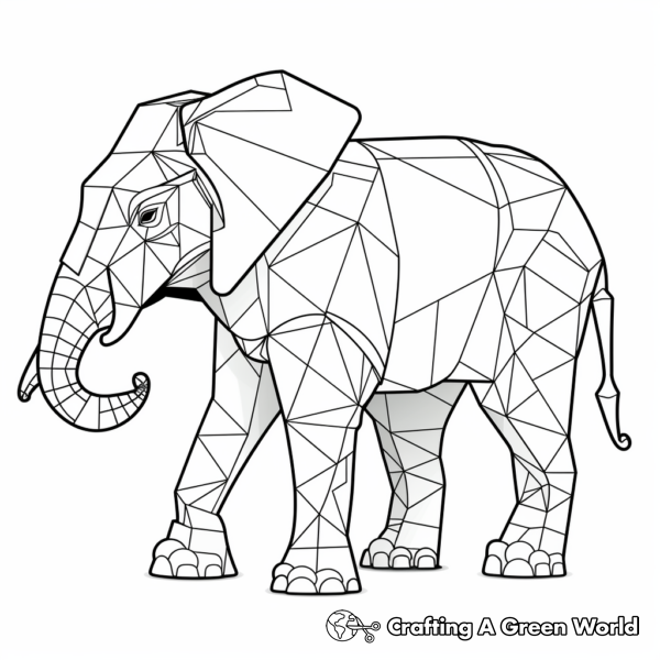 Geometric Elephant Coloring Pages - Free & Printable!