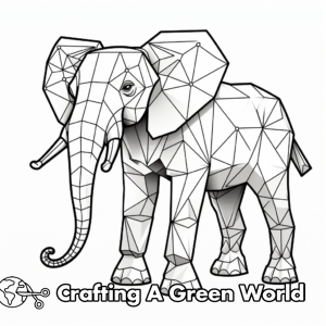 Geometric Elephant Coloring Pages - Free & Printable!