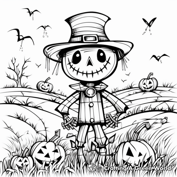 Pumpkin Scarecrow Coloring Pages - Free & Printable!