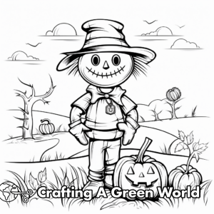 Pumpkin Scarecrow Coloring Pages - Free & Printable!