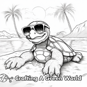 Turtle With Sunglasses Coloring Pages - Free & Printable!