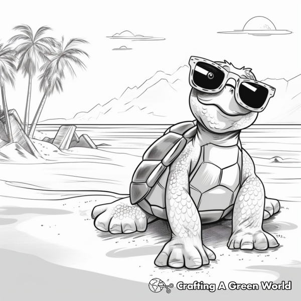 Turtle With Sunglasses Coloring Pages - Free & Printable!