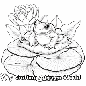 Frog On Lily Pad Coloring Pages - Free & Printable!