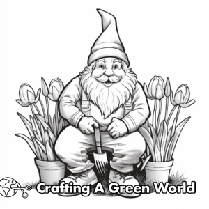 Spring Gnome Coloring Pages - Free & Printable!