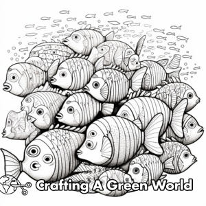 School Of Fish Coloring Pages - Free & Printable!