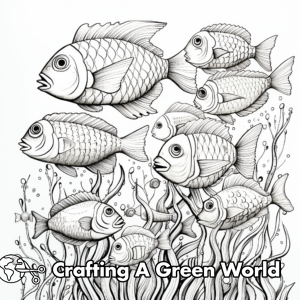 School Of Fish Coloring Pages - Free & Printable!